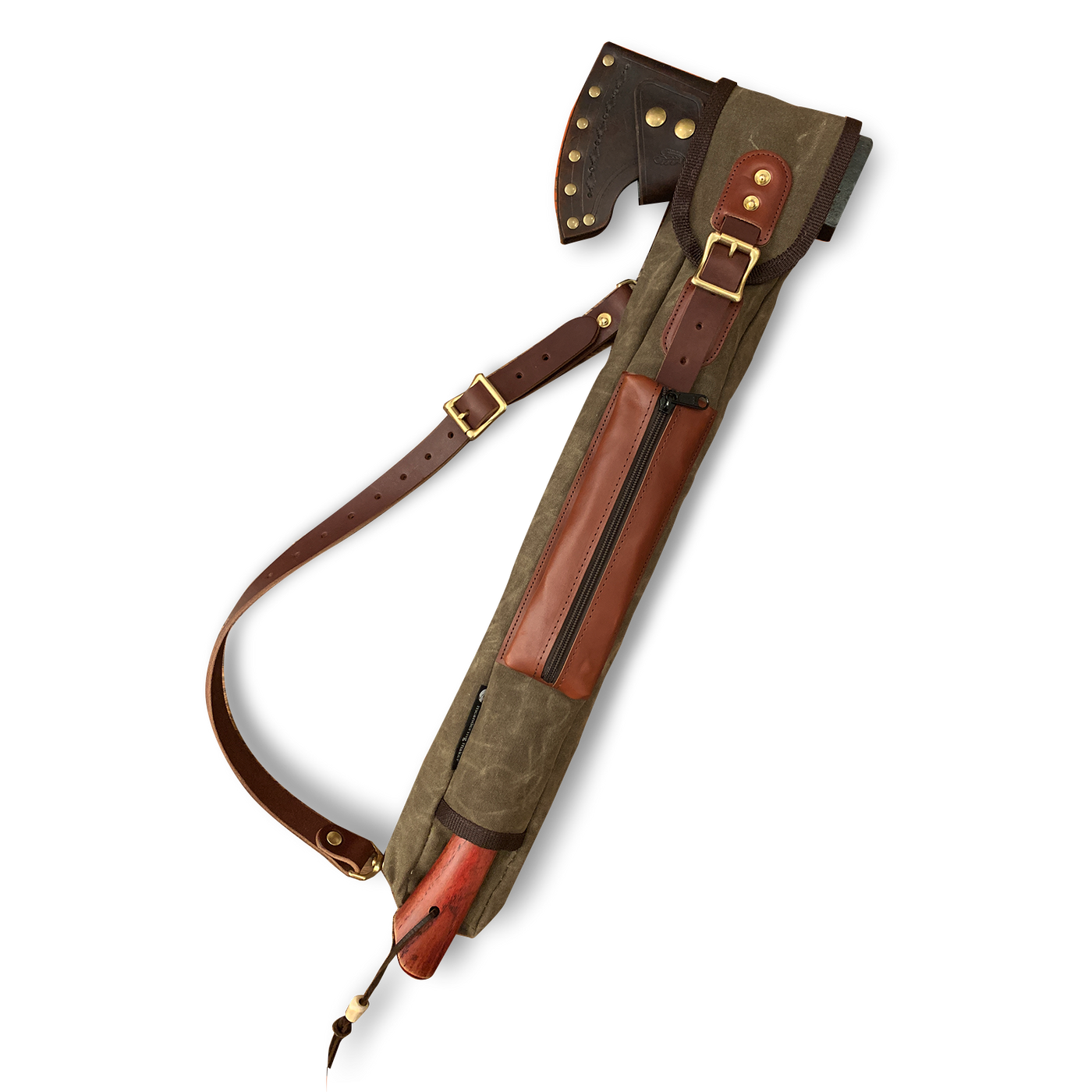 Saw Axe Sling Carrier Waxed Canvas | Meandering Maker Outdoor